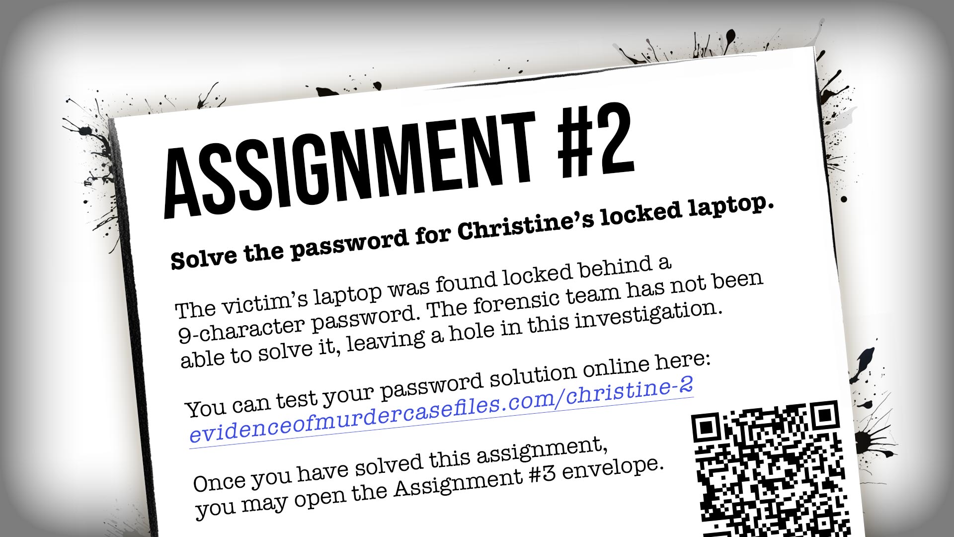 Assignment 2 - Evidence of Murder: Case Files