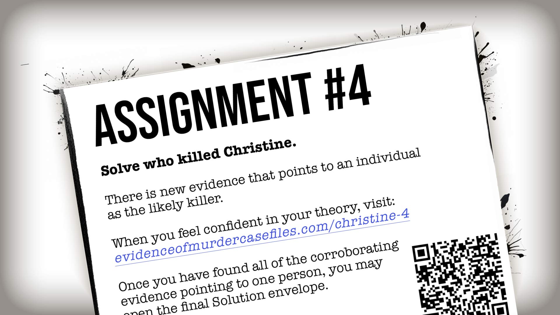 Assignment 4 - Evidence of Murder: Case Files